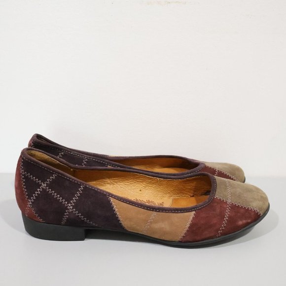 Sofft | Shoes | Sofft Patchwork Suede Leather Ballet Flats Shoes 75m ...